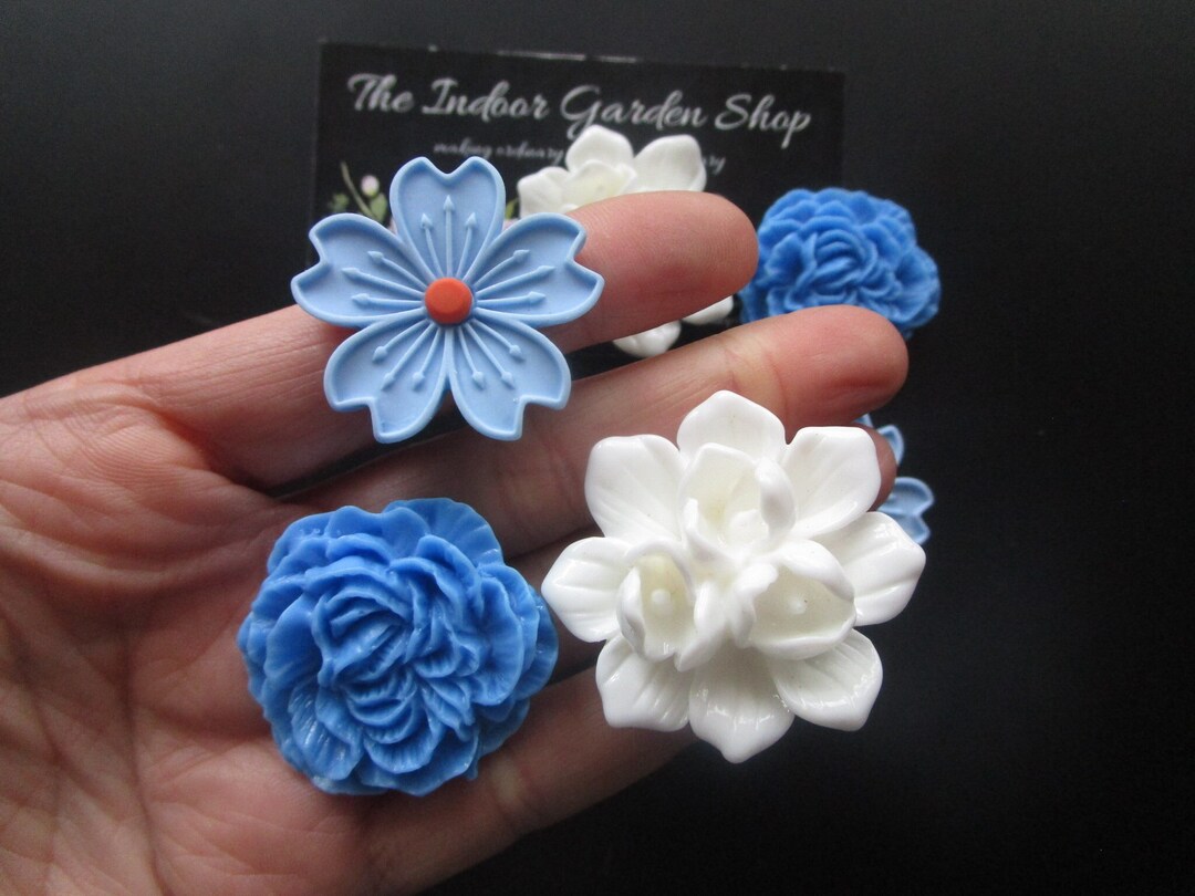 Magnet Set, 6 Large Fridge Magnets, Blue and White, Cubicle Decor ...