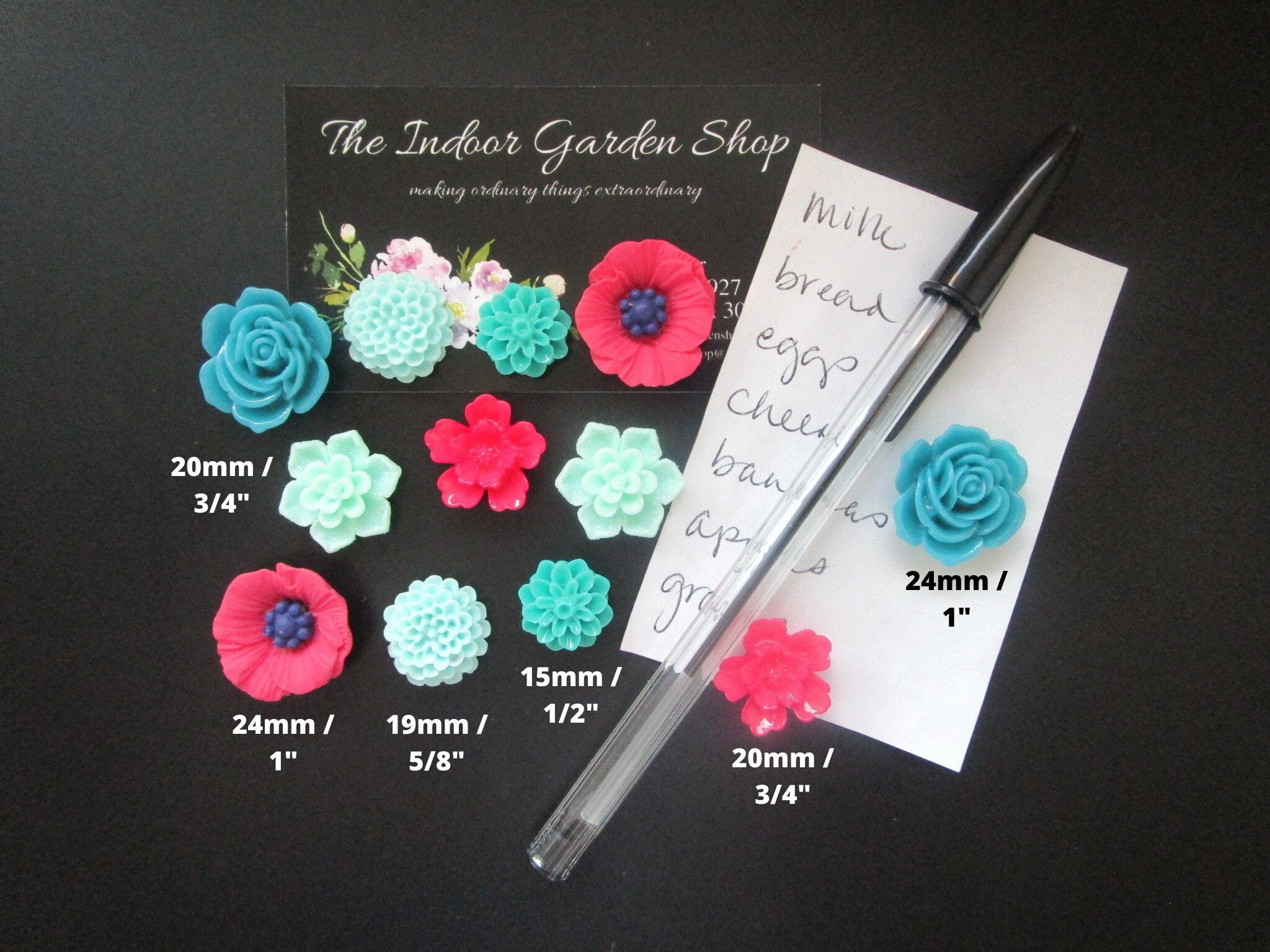 Magnets, 12 Flower Magnets, Cubicle Decor, Fridge Magnets, Desk Magnets ...