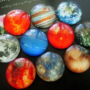Planet Magnets, 10 Space Magnets, 1 Round Magnet, Astronomy Gift ...