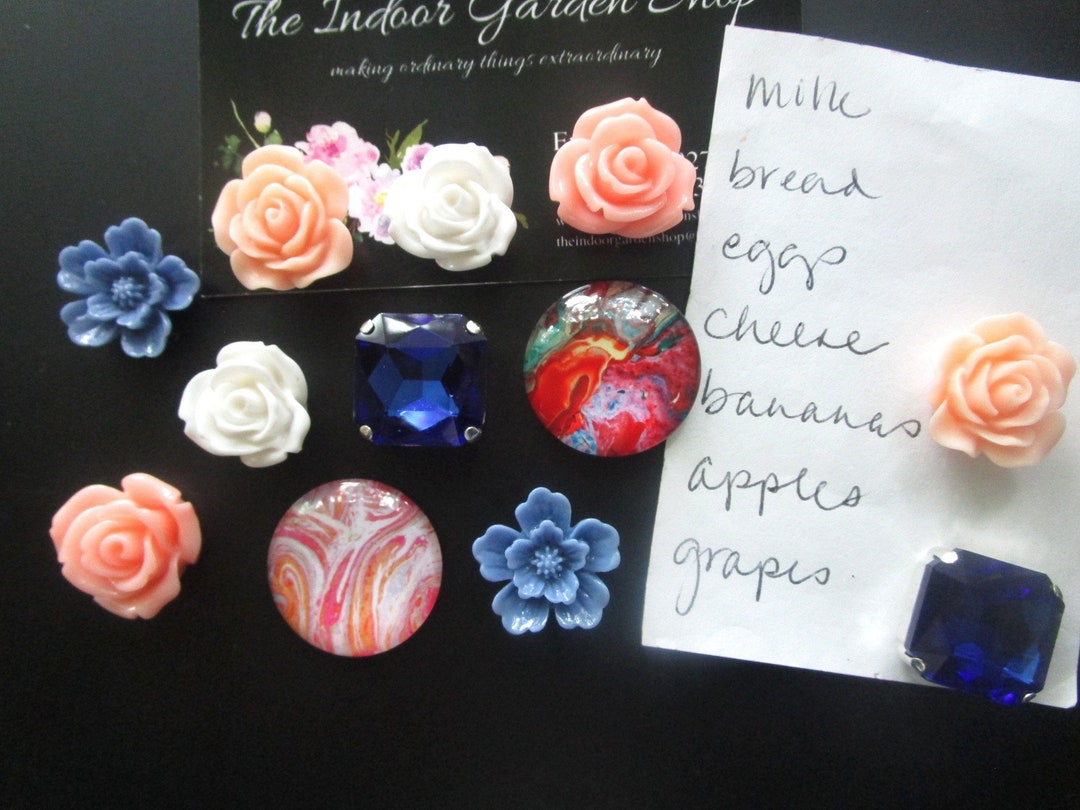 Magnet Variety Set, 12 Magnets, Glass Magnets, Rhinestone Magnet ...