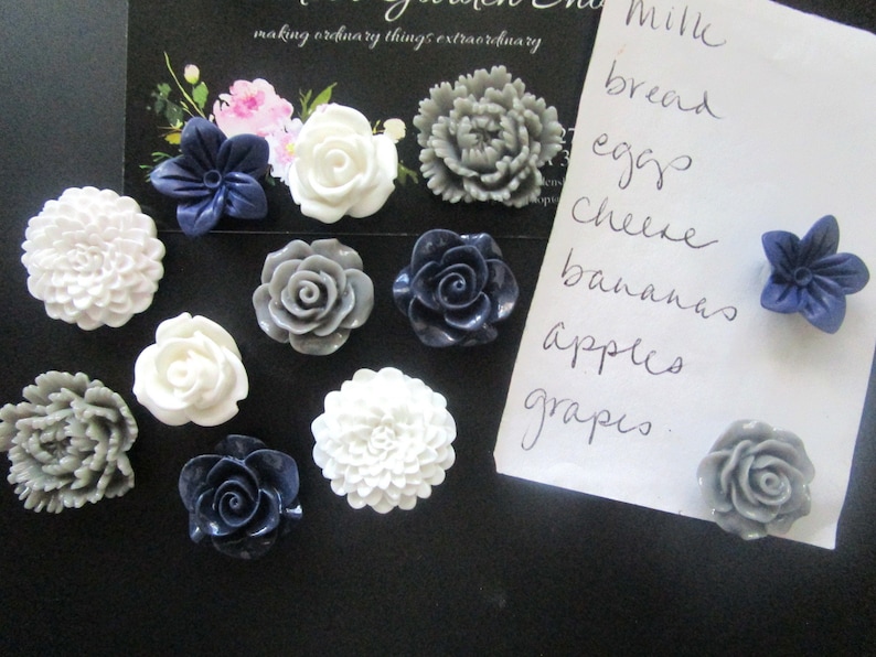 Magnet Set / 12 Fridge Magnets / Office Supply / Cubicle Decor / Gray ...