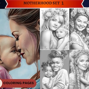 33 Motherhood Set 1 Coloring Pages | Mother's Day | Mom and Daughter ...