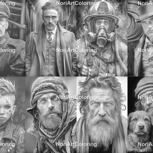 60 Powerful Portraits Grayscale Coloring Pages | Bright and Dark ...