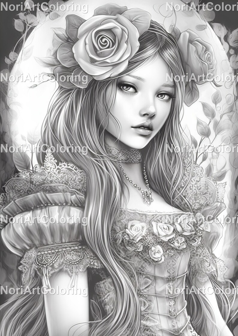 30 Gothic Girls Set 2 Coloring Pages Bright Medium and Dark - Etsy ...