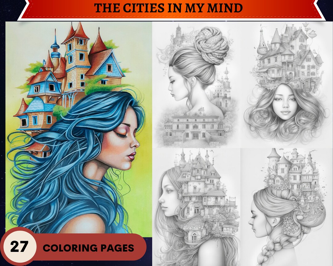 27 the Cities in My Mind | Printable Adult Coloring Pages | Download ...