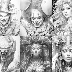 48 Scary Creepy Horror Coloring Pages | Bright and Dark Versions ...