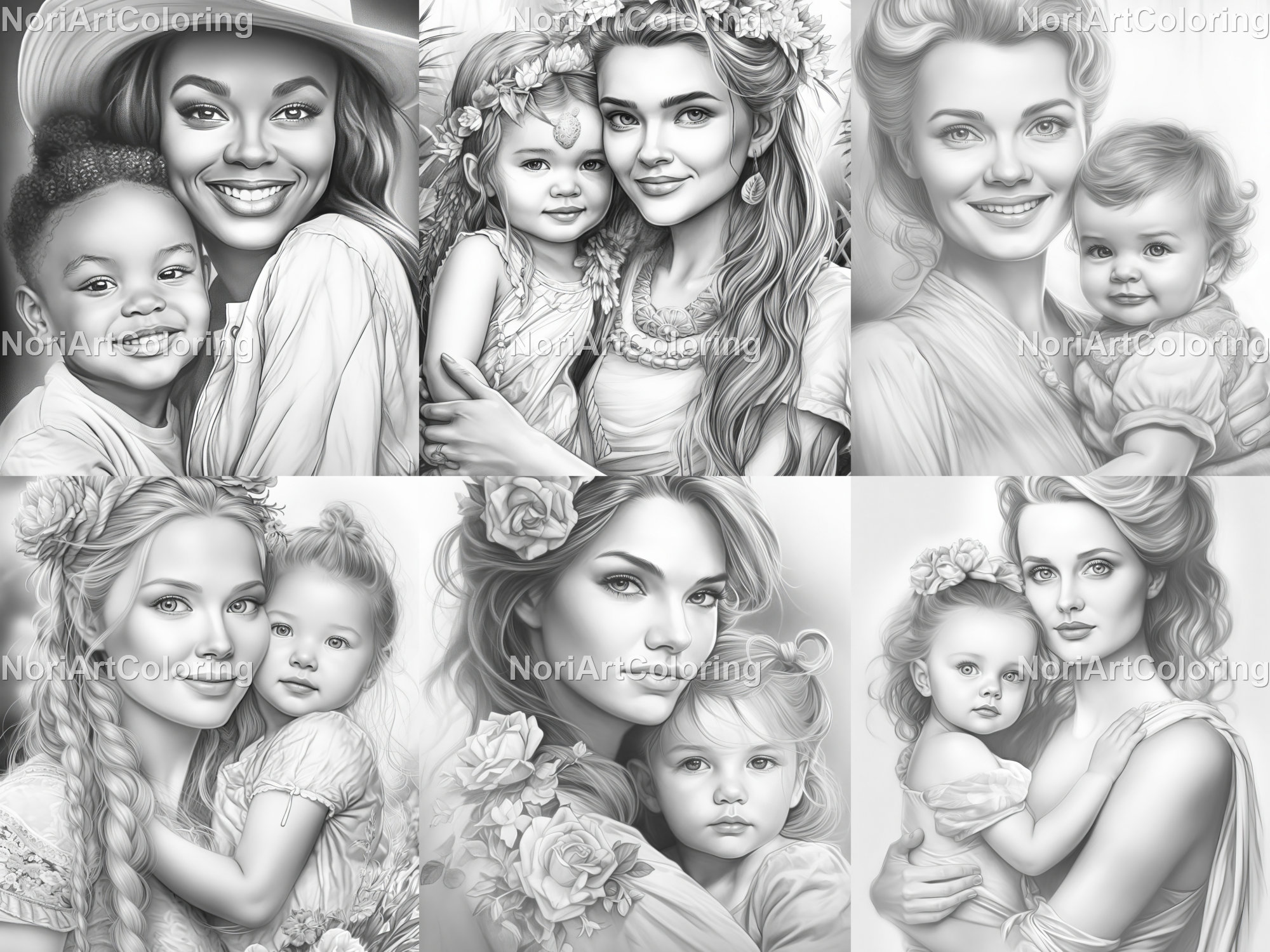 33 Motherhood Set 1 Coloring Pages Mother's Day Mom - Etsy UK