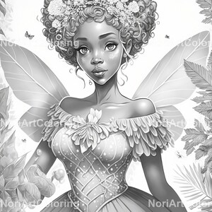 10 Beautiful Afro Fairies Coloring Pages Vol 2 | Black Women ...