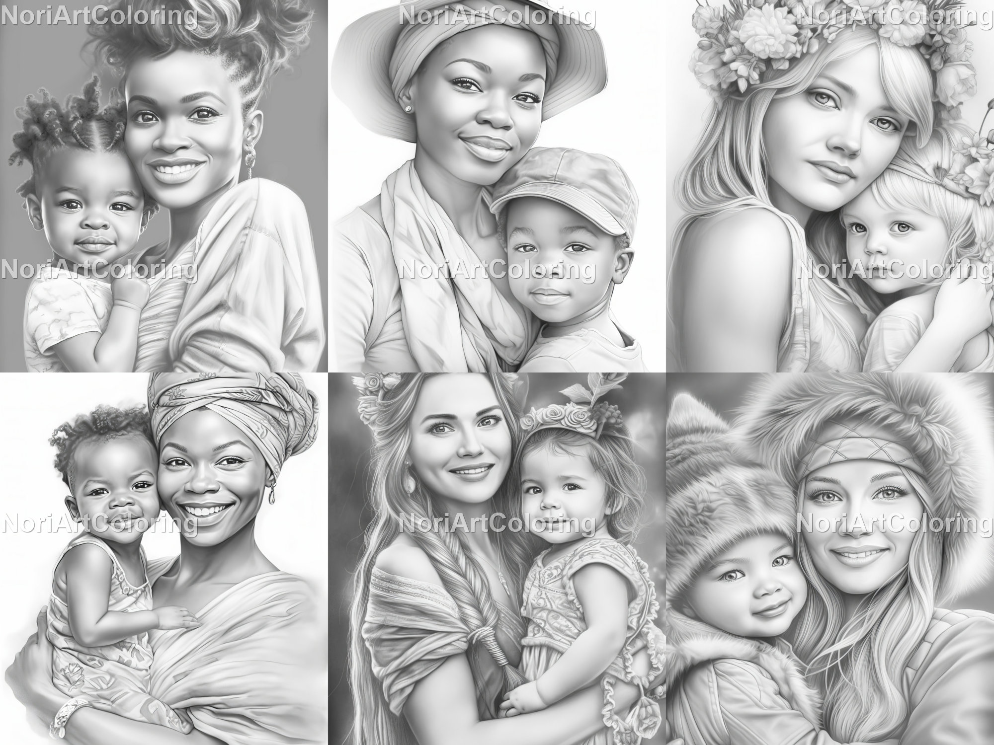 33 Motherhood Set 1 Coloring Pages | Mother's Day | Mom and Daughter ...