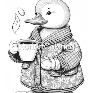 32 Cute Animals Drinking Coffee Coloring Book | Printable Adult ...