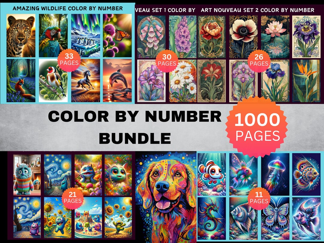 Ultimate Procreate Color by Numbers 1000 Pages Megabundle Paint by ...