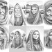 57 Veiled People Grayscale Coloring Pages | Printable Adult Coloring ...