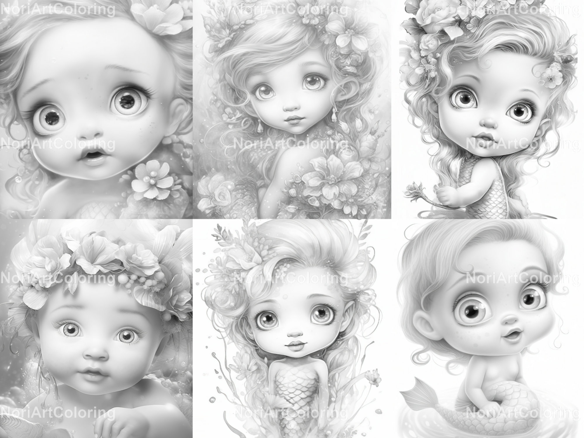 30 Cute Baby Mermaids Coloring Pages | Printable Adult Coloring Pages ...