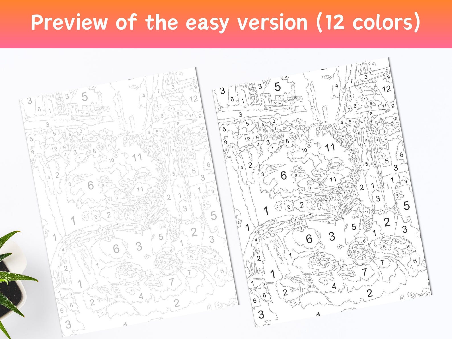25 Color by Number Pages, Digital Coloring Pages, Paint by Numbers ...