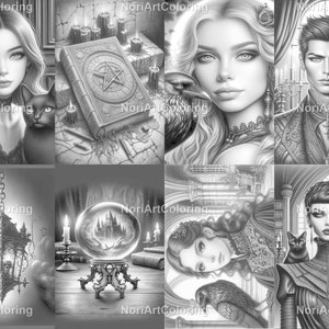 44 Everything Gothic Grayscale Coloring Pages + 10 Bonus Pages ...