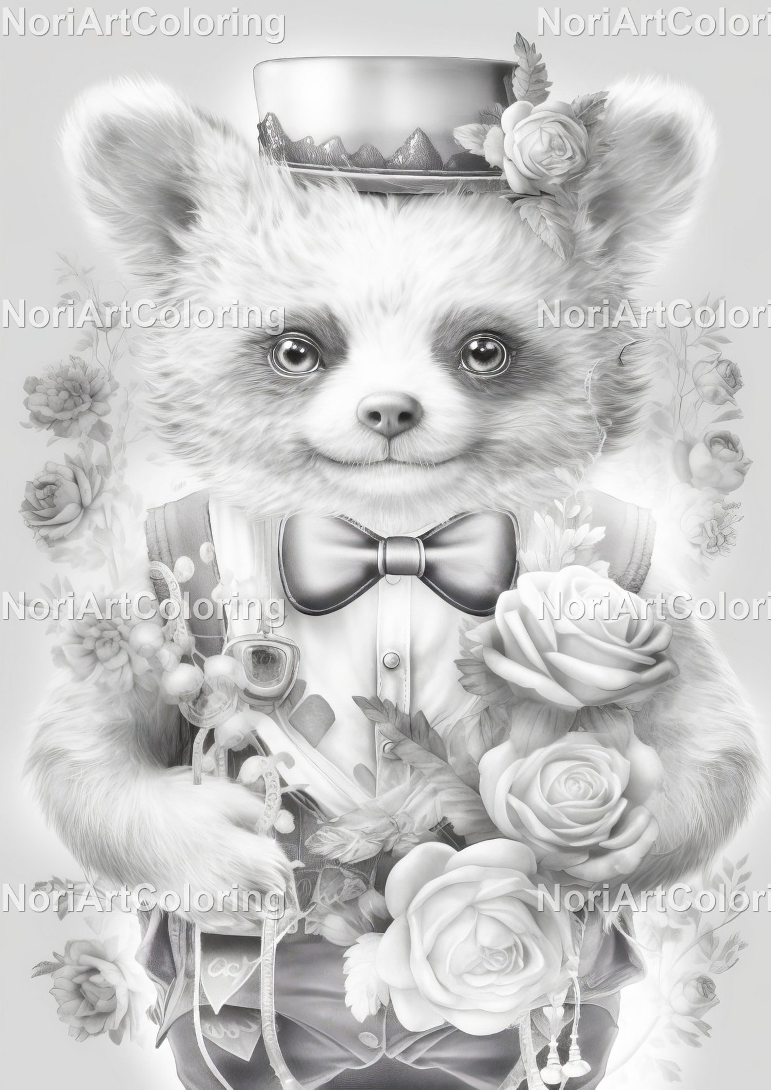 28 Steampunk Baby Animals Set 2 Grayscale Coloring Pages - Etsy