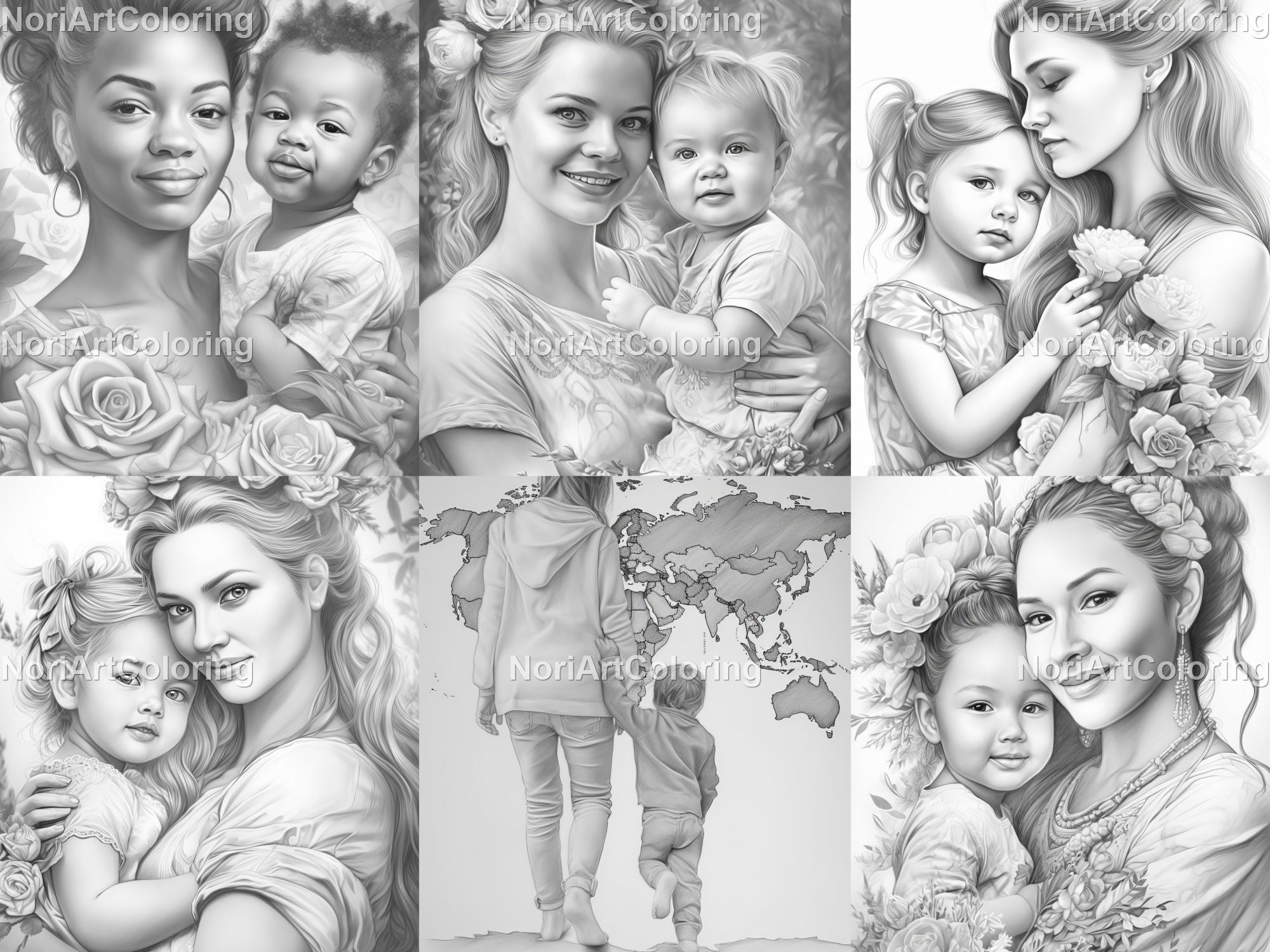 33 Motherhood Set 2 Coloring Pages | Mother's Day | Mom and Daughter ...