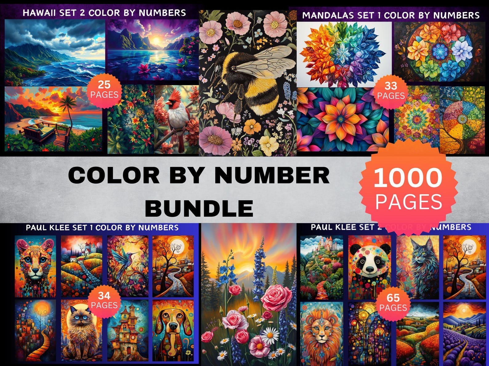 Ultimate Procreate Color by Numbers 1000 Pages Megabundle Paint by ...