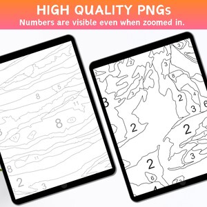 25 Color by Number Pages, Digital Coloring Pages, Paint by Numbers ...