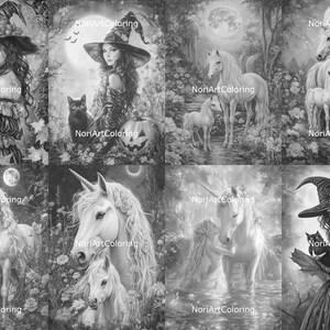 50 Twilight Magic Set 2 Grayscale Coloring Pages: Vampires Succubus ...