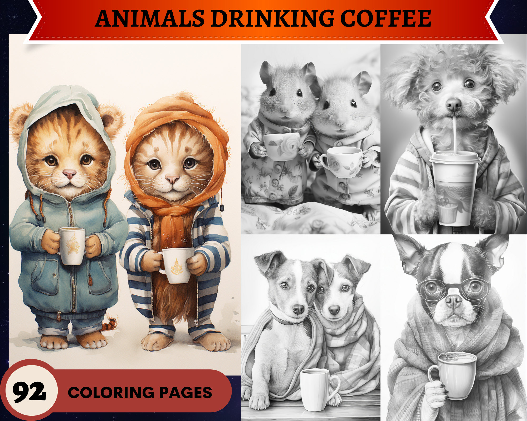 Animals Drinking Coffee