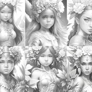40 Amazonian Princess Grayscale Coloring Pages | Printable Adult ...