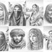 57 Veiled People Grayscale Coloring Pages | Printable Adult Coloring ...
