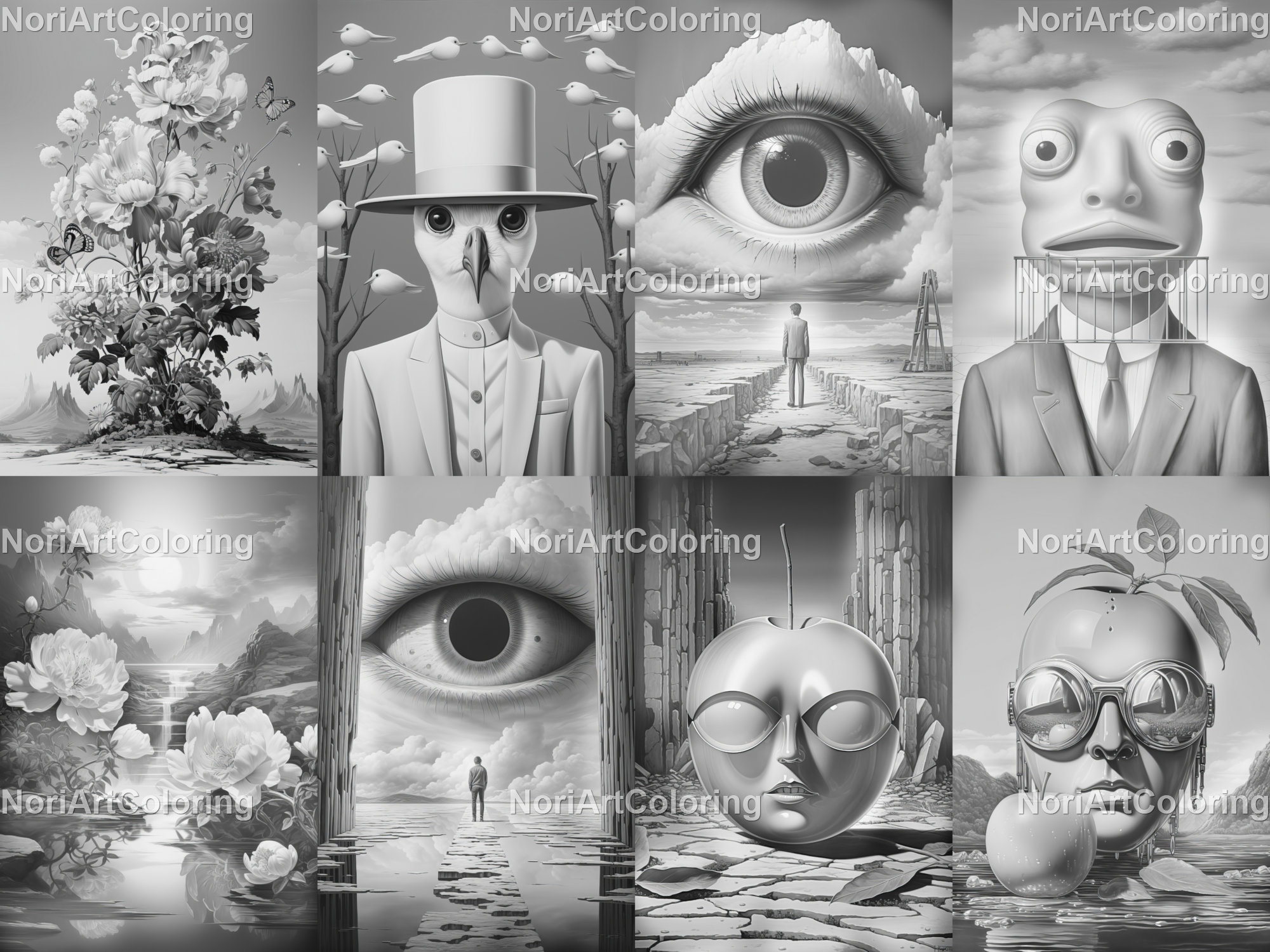58 Surrealism Set 2 Coloring Pages | Printable Adult Coloring Pages ...