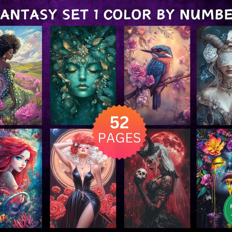 Fantasy Coloring Book Set - Etsy