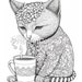 32 Cute Animals Drinking Coffee Coloring Book Printable - Etsy