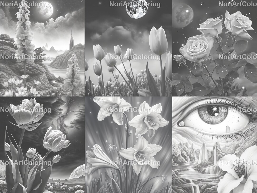 56 Cosmic Blooms Coloring Pages Printable Adult Coloring - Etsy