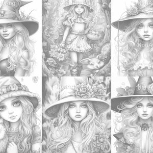 40 Witches Coloring Pages Set 2 | Printable Adult Coloring Pages ...