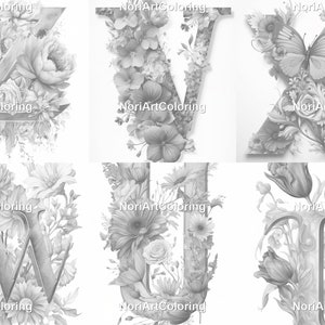 100 Floral Alphabet Coloring Pages | Letters With Flowers | Printable ...