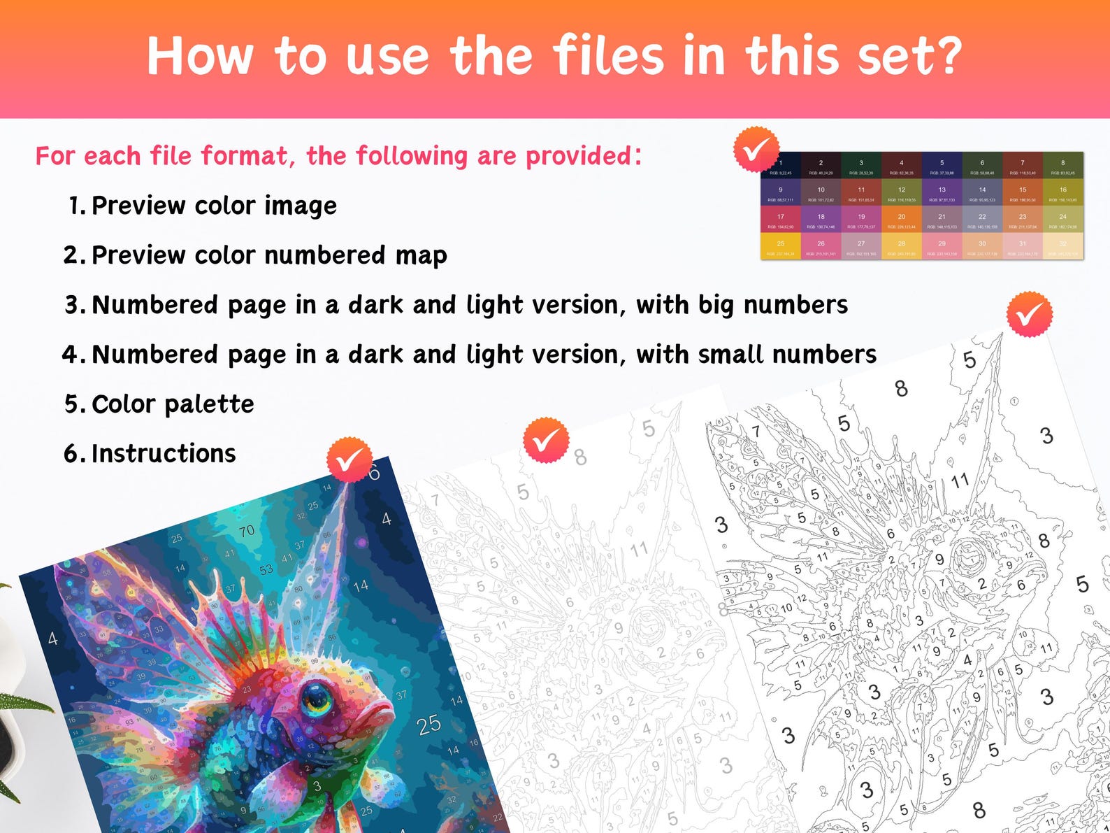 11 Deep Sea Creatures Color by Number Pages, Digital Coloring Pages ...