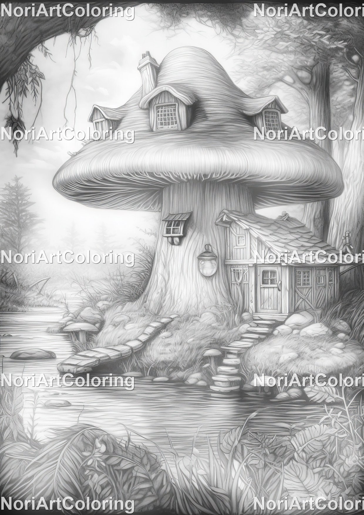 30 Mushroom Fairy Houses Set 1 Coloring Pages Printable - Etsy Australia