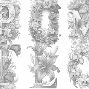 100 Floral Alphabet Coloring Pages | Letters With Flowers | Printable ...