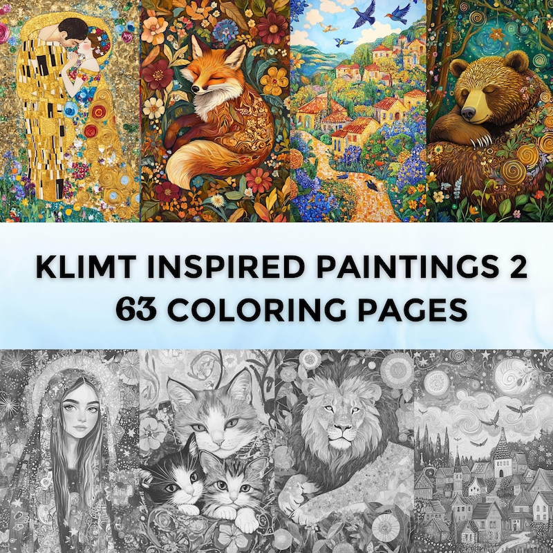 Klimt Coloring Book - Etsy