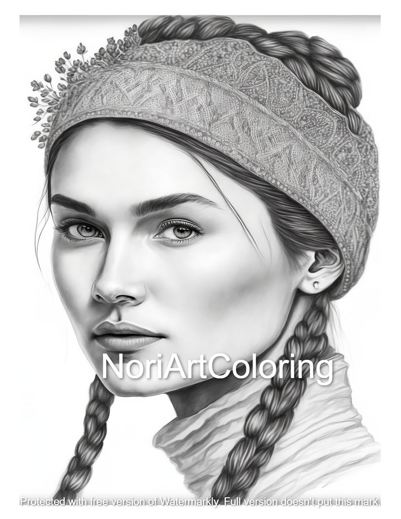 35 Grayscale Beautiful Women Coloring Book Printable Adult - Etsy