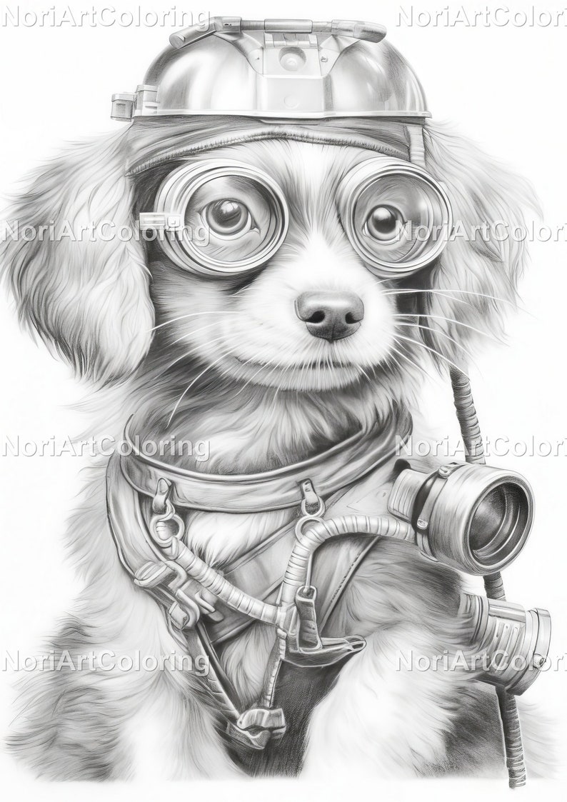 28 Steampunk Baby Animals Set 2 Grayscale Coloring Pages - Etsy