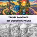 58 Travel Paintings Grayscale Adults Coloring Pages | Landscapes ...
