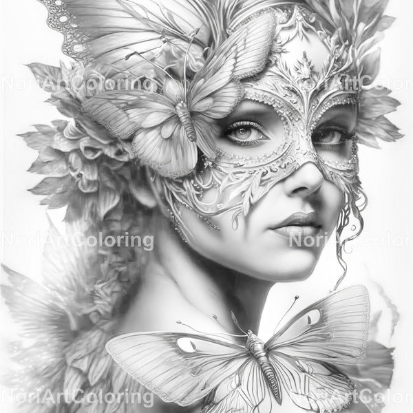 Grayscale Coloring Pages for Adults Printable - Etsy Australia