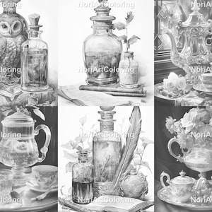 43 Antiques Grayscale Coloring Pages Set | Trucks Ships Typewriter ...