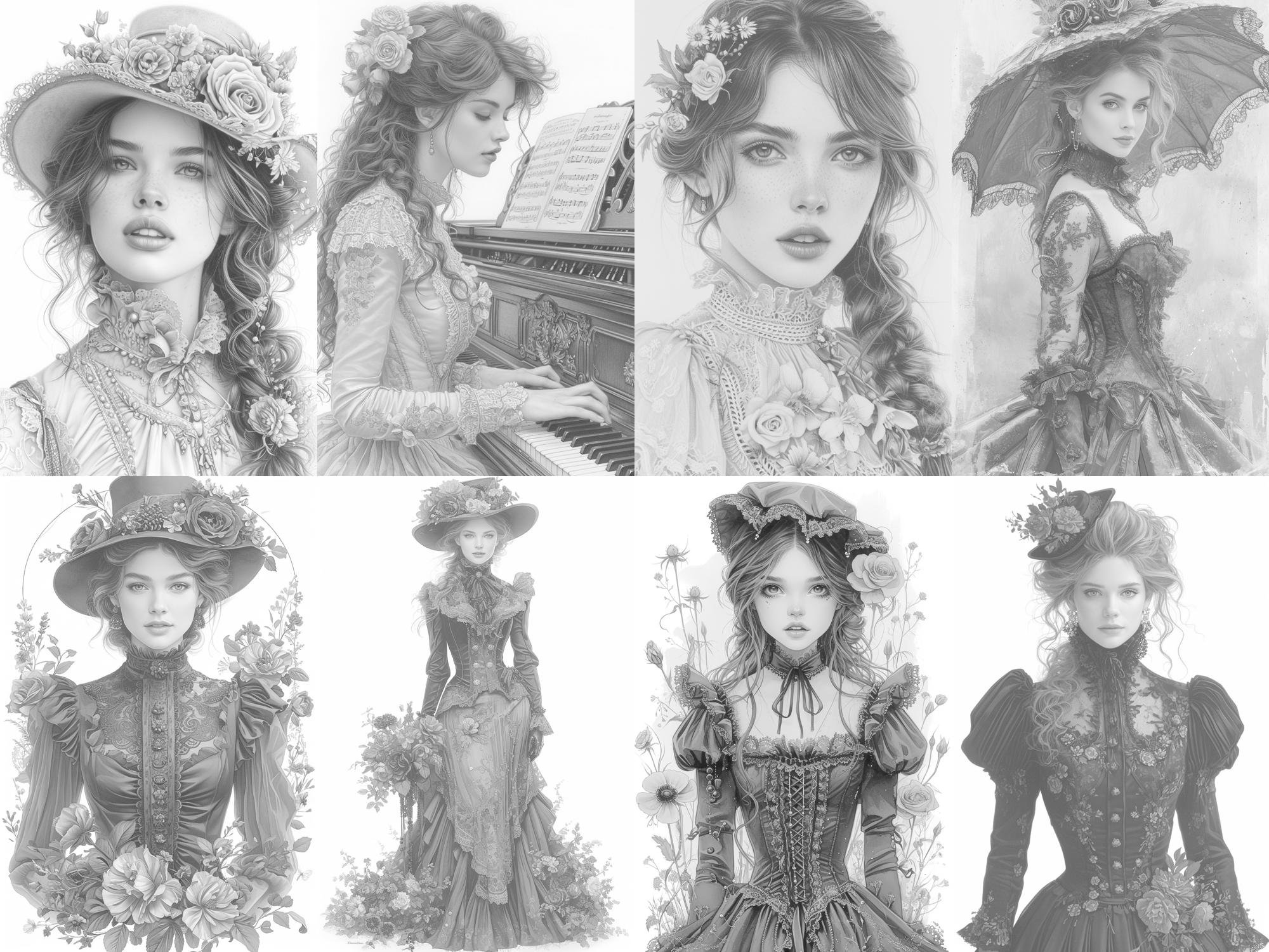 88 Whimsical Victorian Coloring Pages | Printable Adult Coloring Pages ...