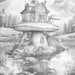 30 Mushroom Fairy Houses Set 2 Coloring Pages Printable Adult Coloring ...