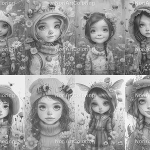 60 Pixie Dust Sprites in Bloom Set 2 Grayscale Coloring Pages ...