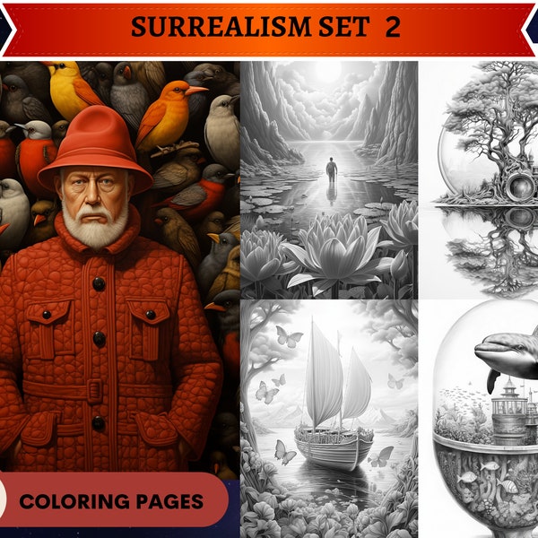 Surrealism Coloring - Etsy