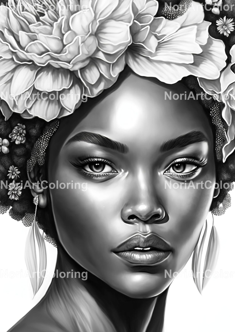 10 Beautiful Black Women Coloring Pages Printable Adult - Etsy