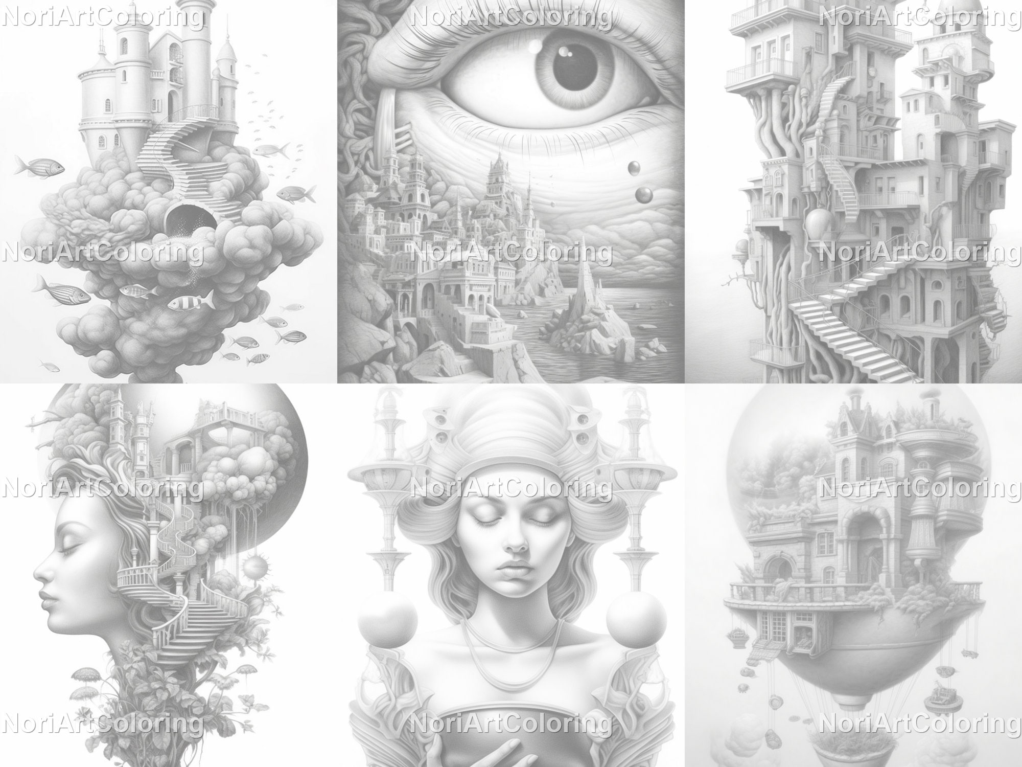 43 Surrealism Coloring Pages | Printable Adult Coloring Pages ...