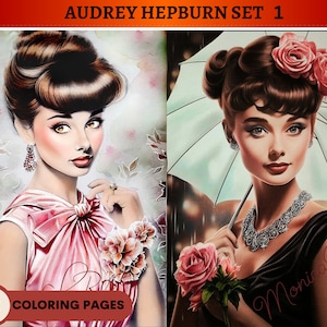 62 Audrey Hepburn Grayscale Coloring Pages | Noir Coloring Pages ...