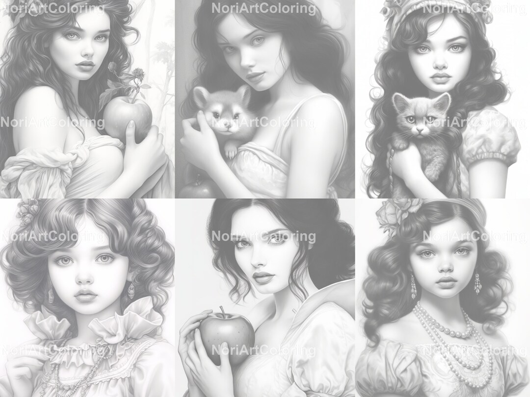 Snow White Set 2 Coloring Book | 30 Printable Adult Coloring Pages ...